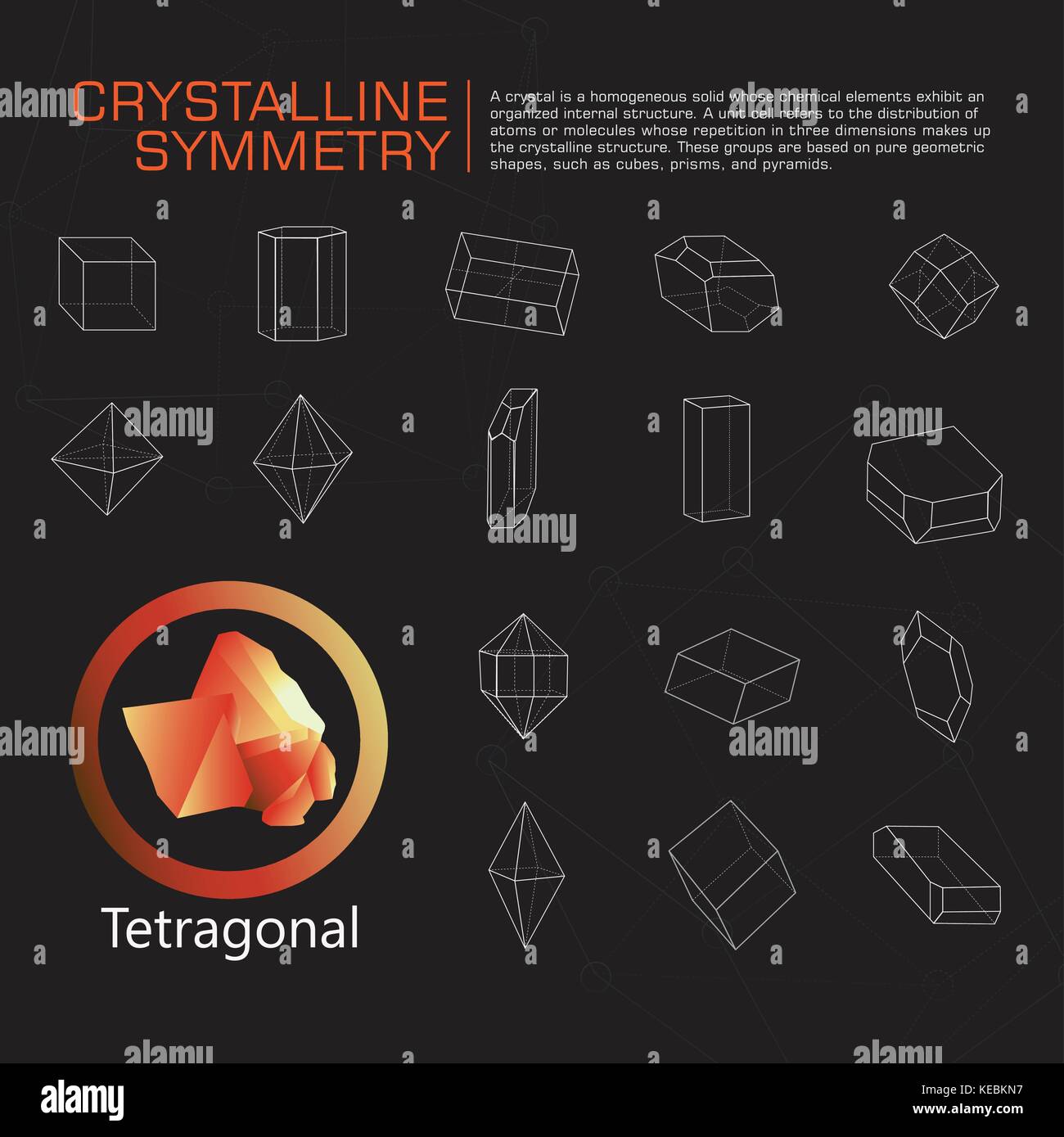 crystals polygon style symmetry illustration vector set Stock Vector ...