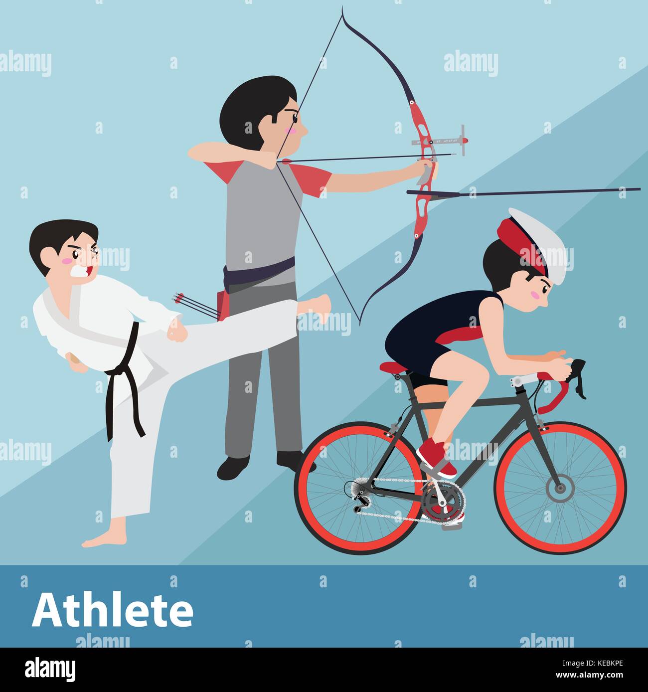 Athletic sport vector cartoon illustration set Stock Vector Image & Art ...