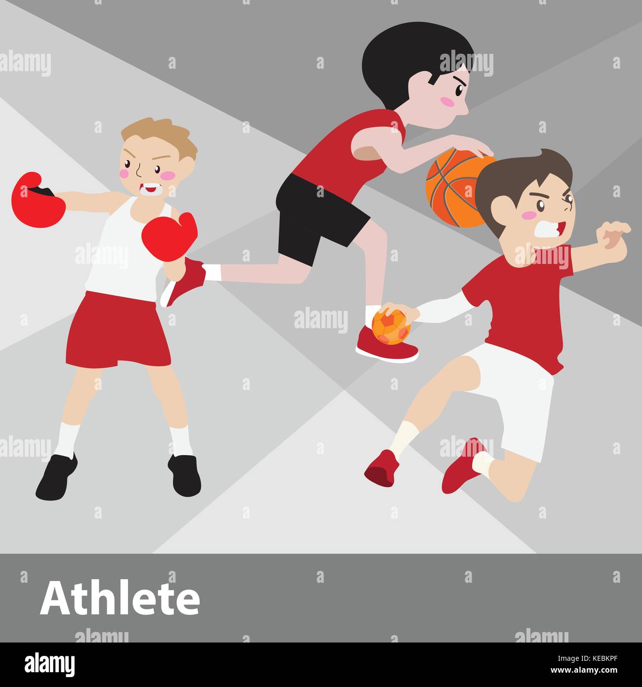 Athletic sport vector cartoon illustration set Stock Vector Image & Art ...