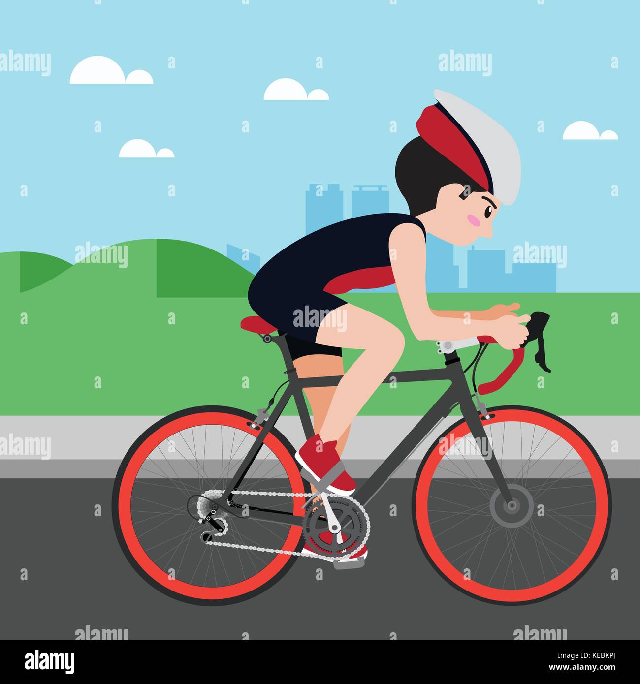 Cyclist vector vectors hi-res stock photography and images - Alamy