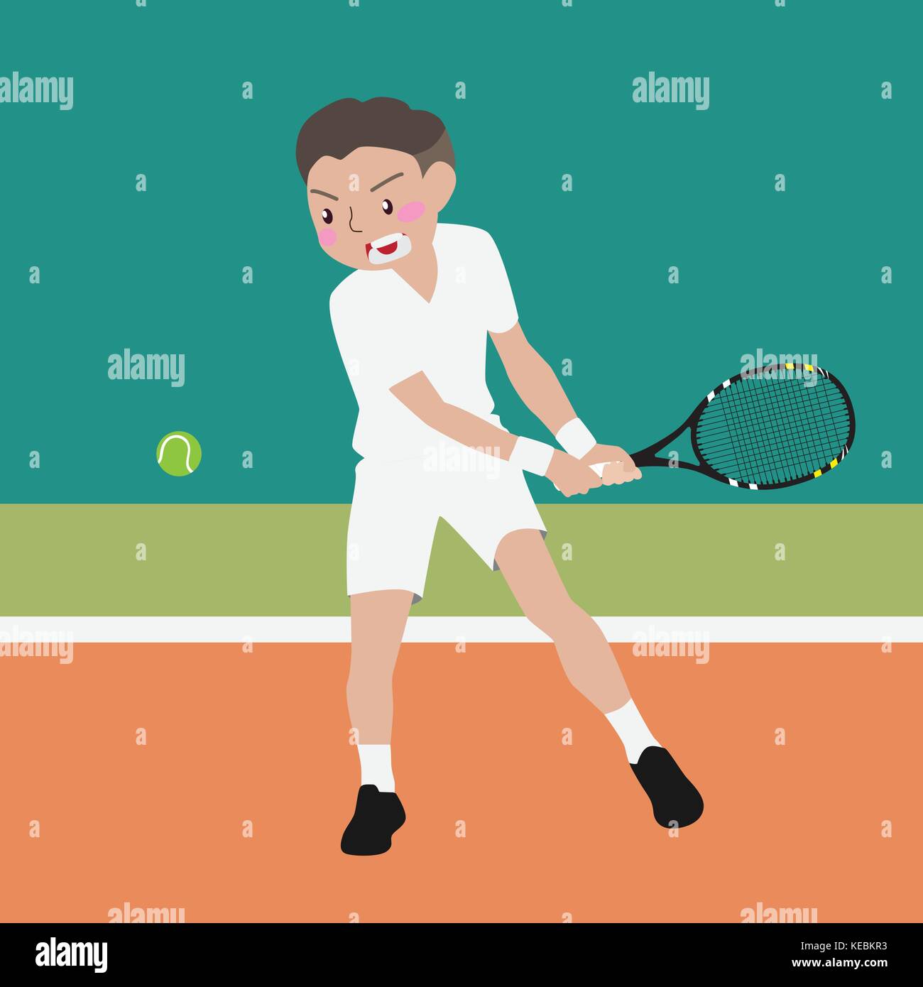 Cartoon tennis ball racket sport hi-res stock photography and images ...