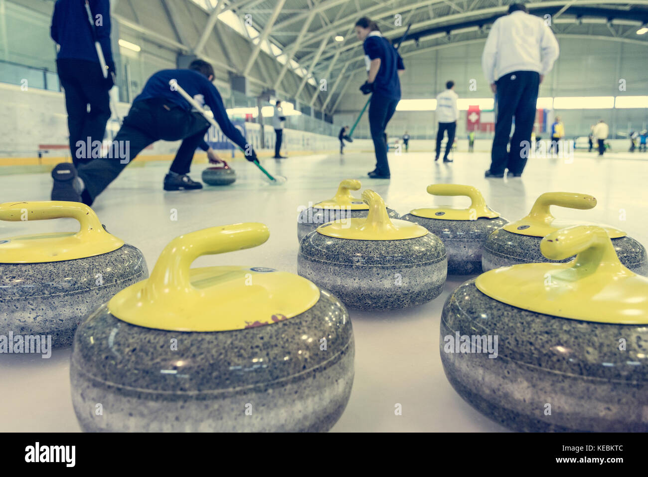 Curling stone on game sheet hi-res stock photography and images - Alamy