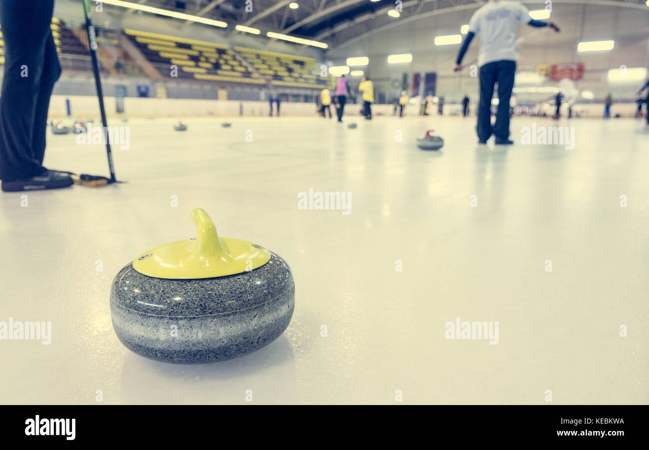 Curling stone on game sheet hi-res stock photography and images - Alamy