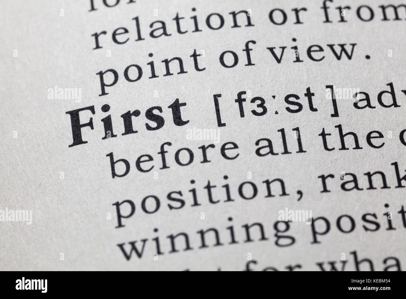 Fake Dictionary, Dictionary definition of the word first. including key ...