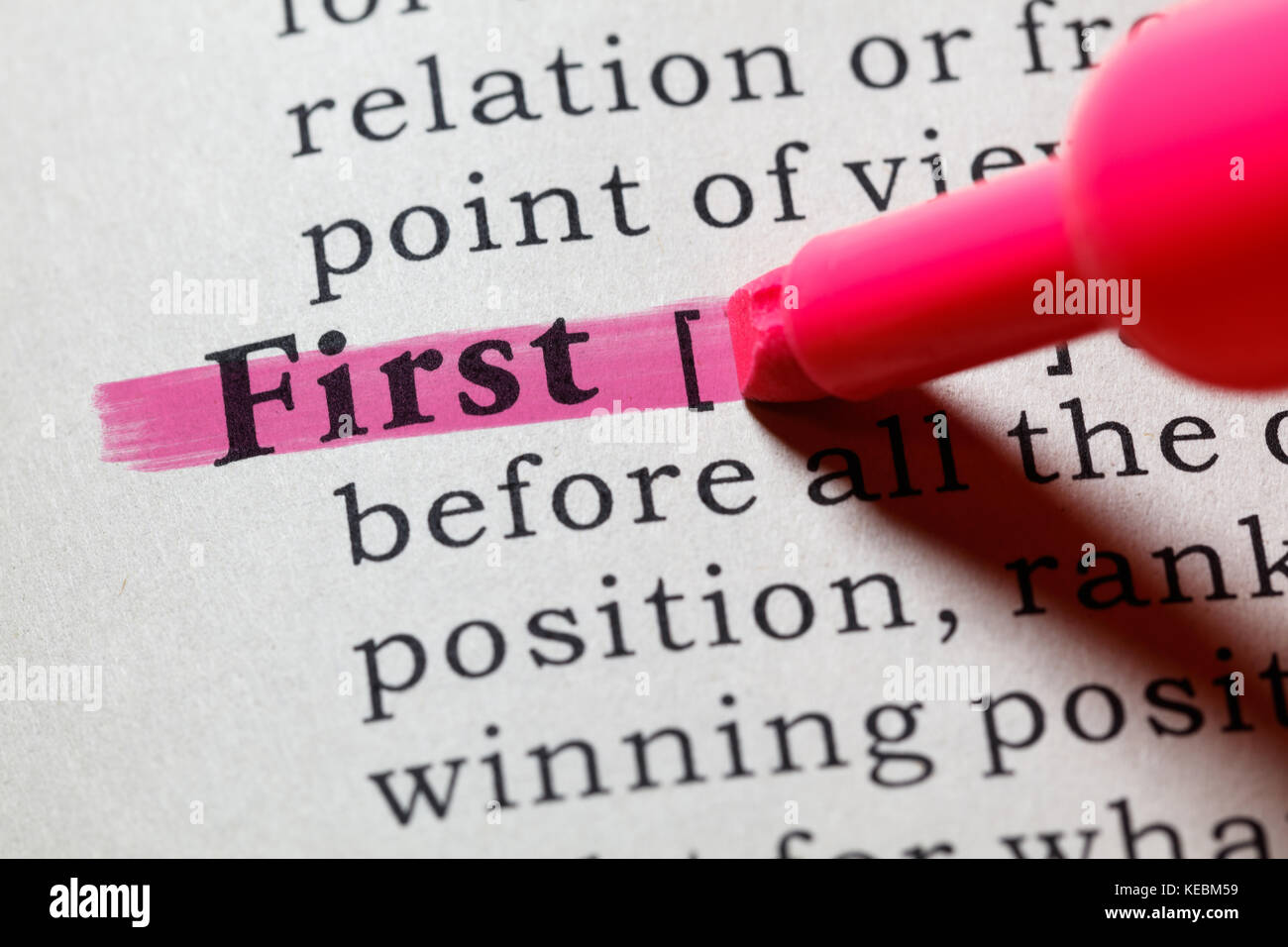 Fake Dictionary, Dictionary definition of the word first. including key ...