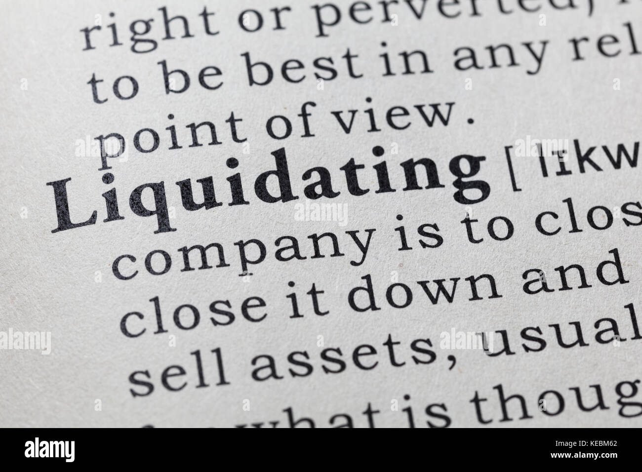 Fake Dictionary, Dictionary definition of the word liquidating ...