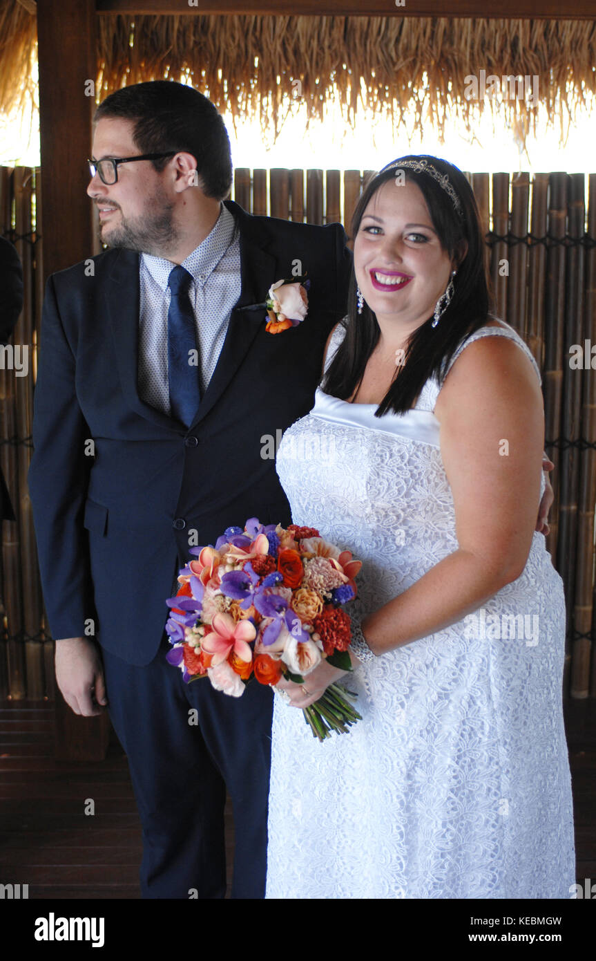 Young Couple getting married at home Stock Photo - Alamy