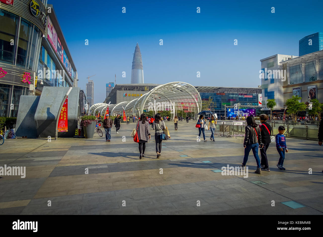 SHENZEN, CHINA - 29 JANUARY, 2017: Inner city streets and sorroundings ...