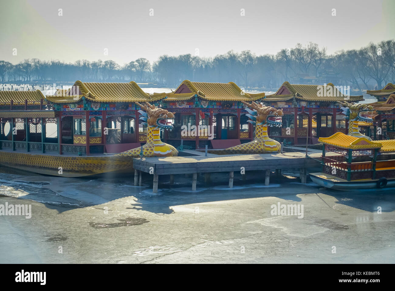 BEIJING, CHINA - 29 JANUARY, 2017: Walking around spring palace complex ...