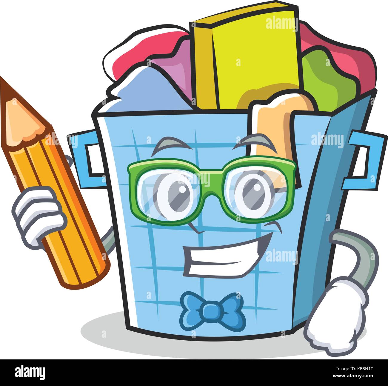 Student laundry basket character cartoon Stock Vector Image & Art - Alamy