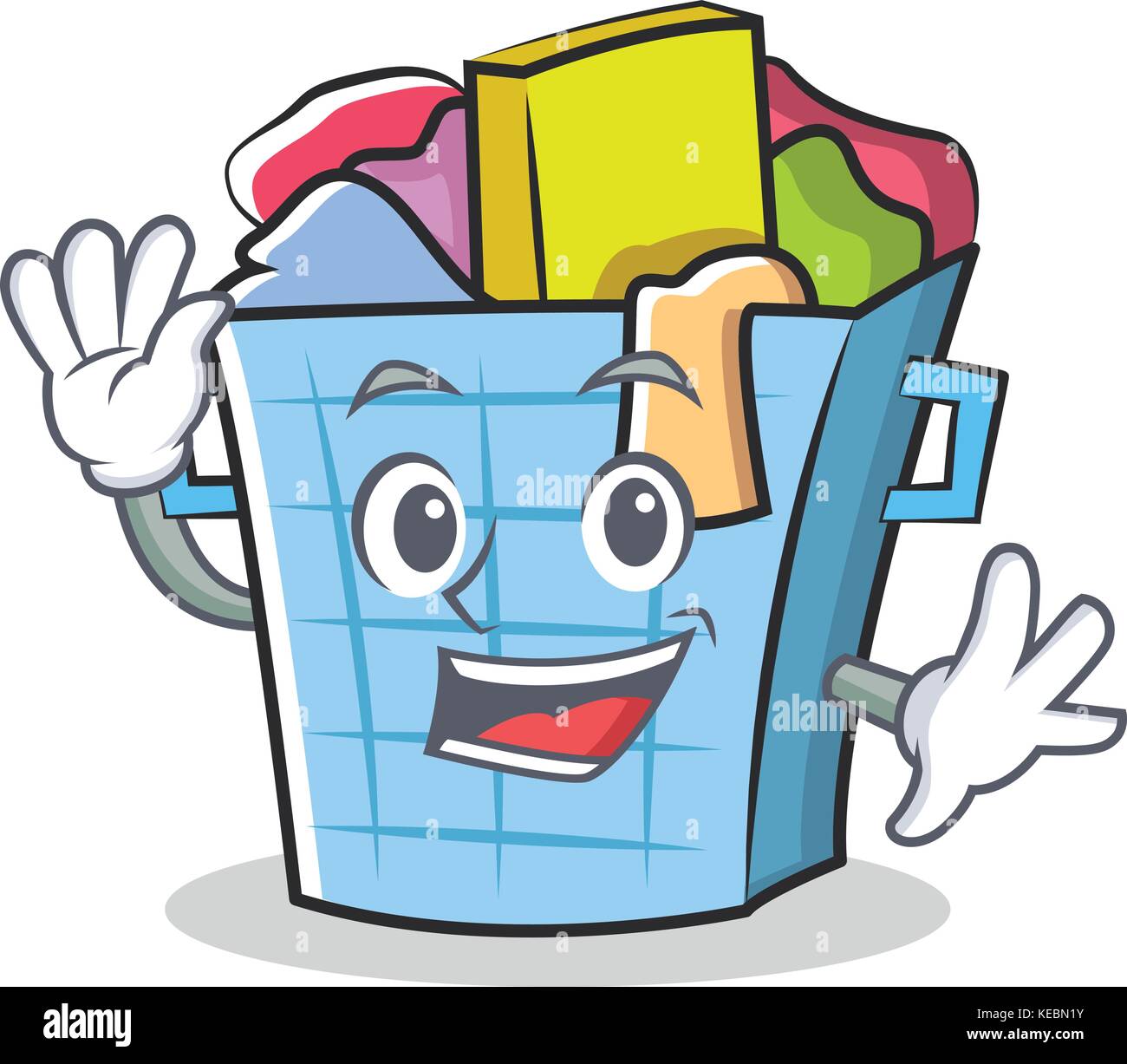 Waving laundry basket character cartoon Stock Vector Image & Art - Alamy