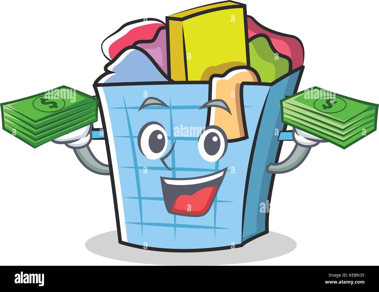 With money laundry basket character cartoon Stock Vector Image & Art ...