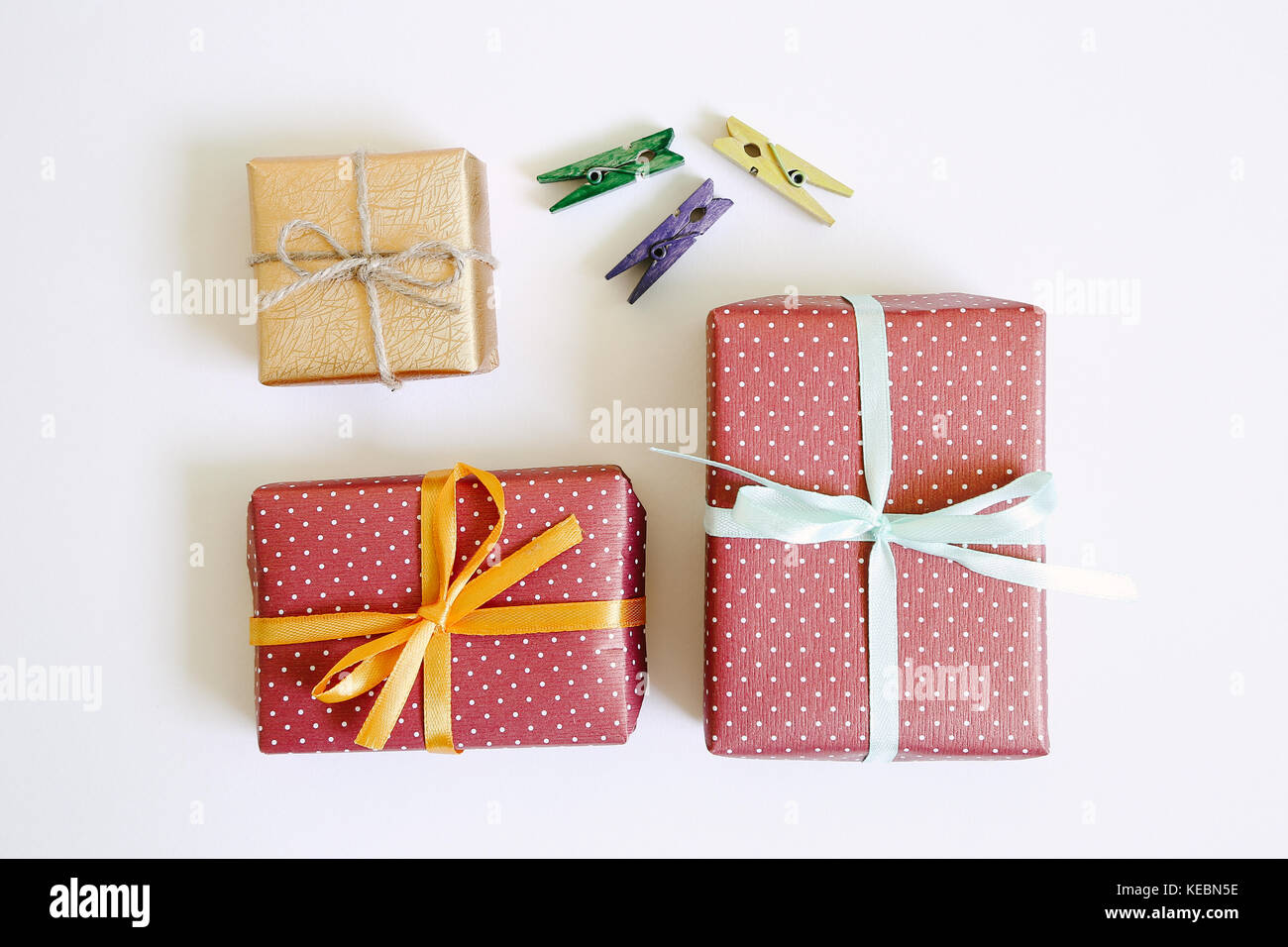 Lots of Gift boxes on white background Stock Photo - Alamy