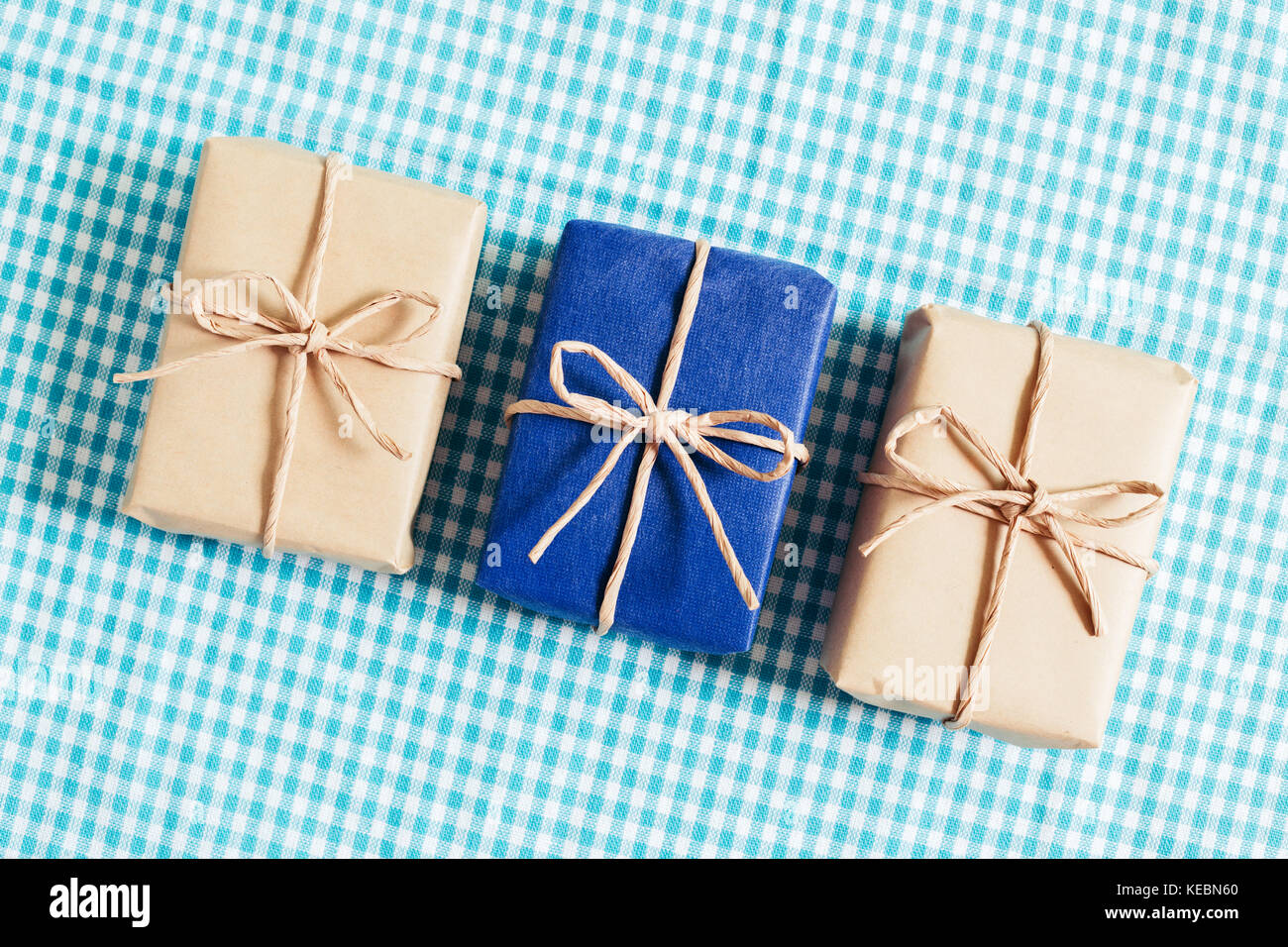 Lots of Gift boxes on blue background Stock Photo - Alamy
