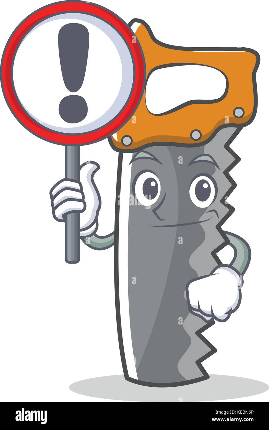 With sign hand saw character cartoon Stock Vector Image & Art - Alamy