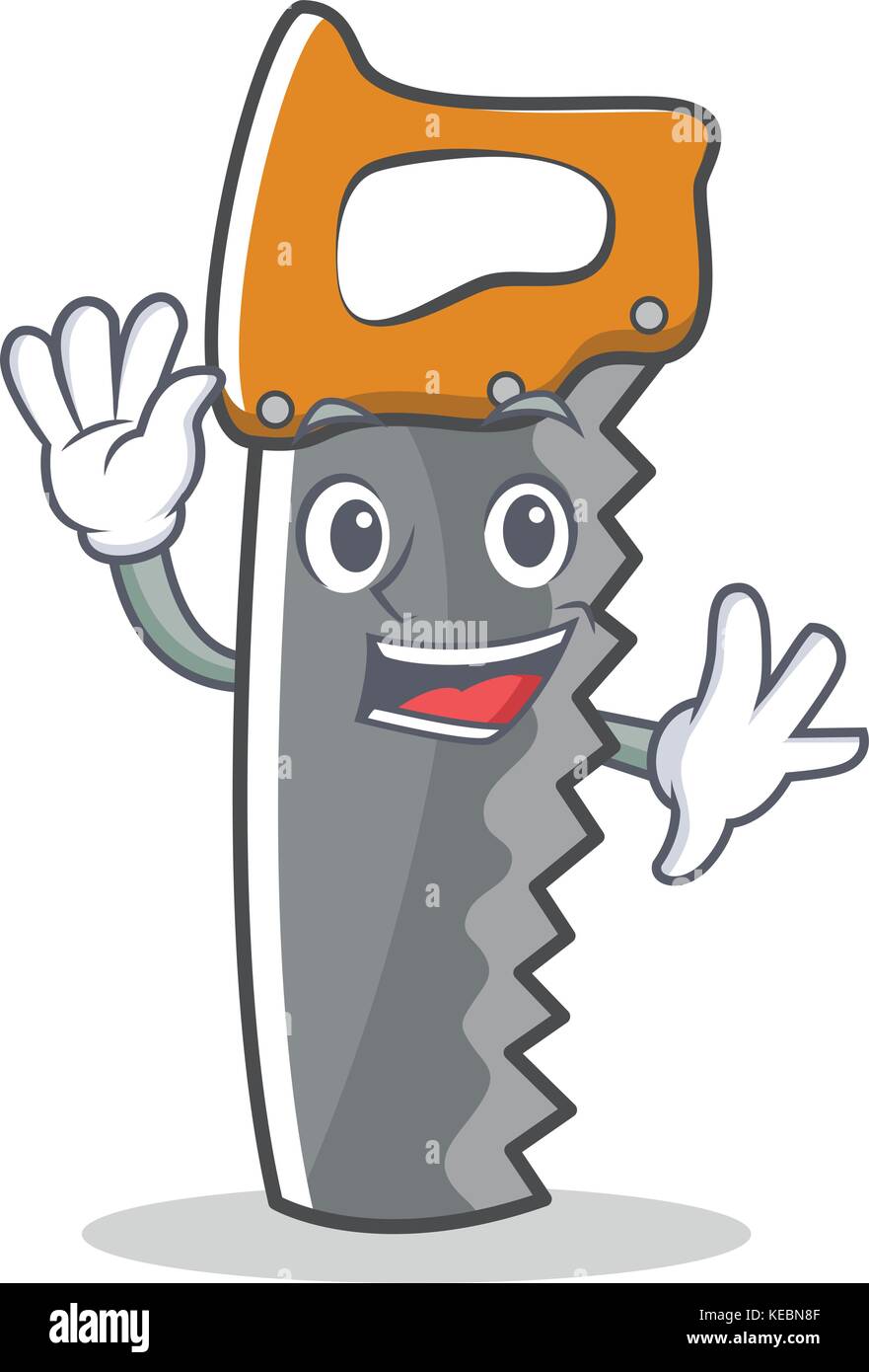 Waving hand saw character cartoon Stock Vector Image & Art - Alamy