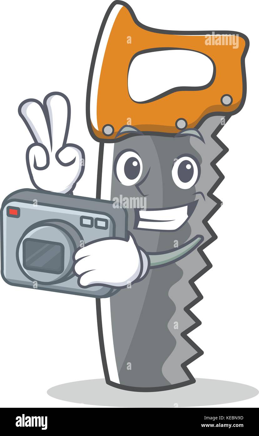 Phootgraphy hand saw character cartoon Stock Vector Image & Art - Alamy