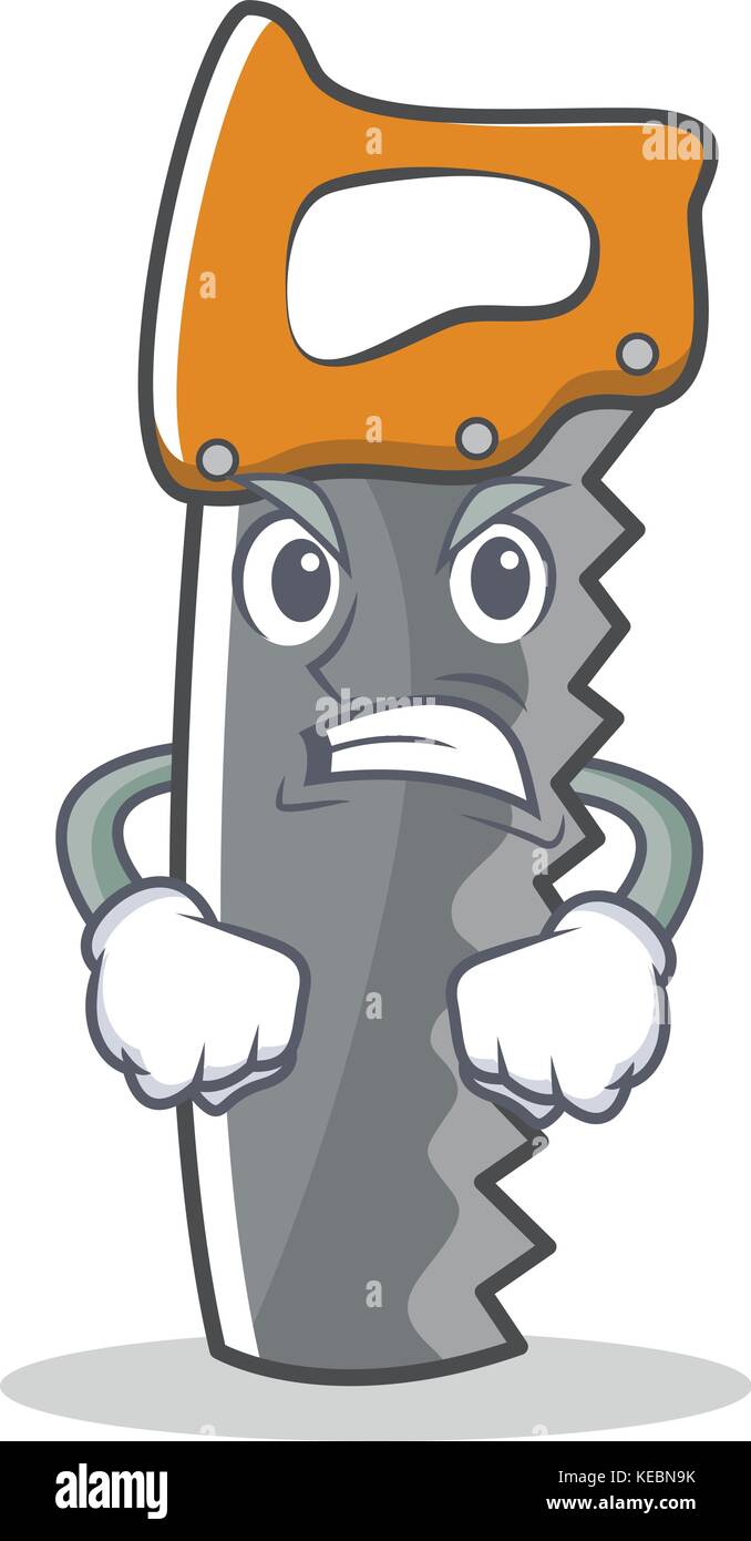 Angry hand saw character cartoon Stock Vector Image & Art - Alamy
