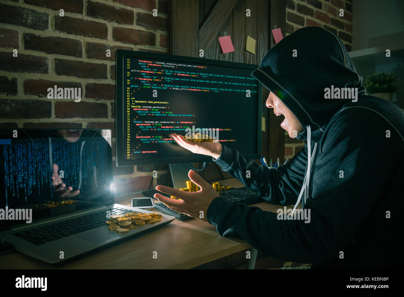 hacker surprised looking at many bitcoin money when he using bad data ...