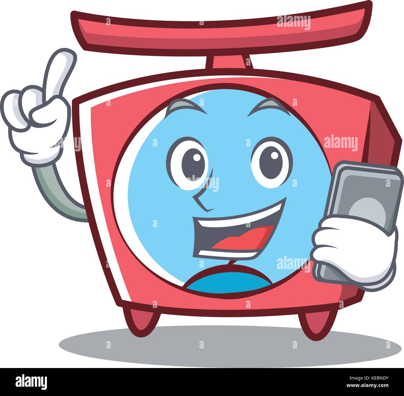 With phone scale character cartoon style Stock Vector Image & Art - Alamy