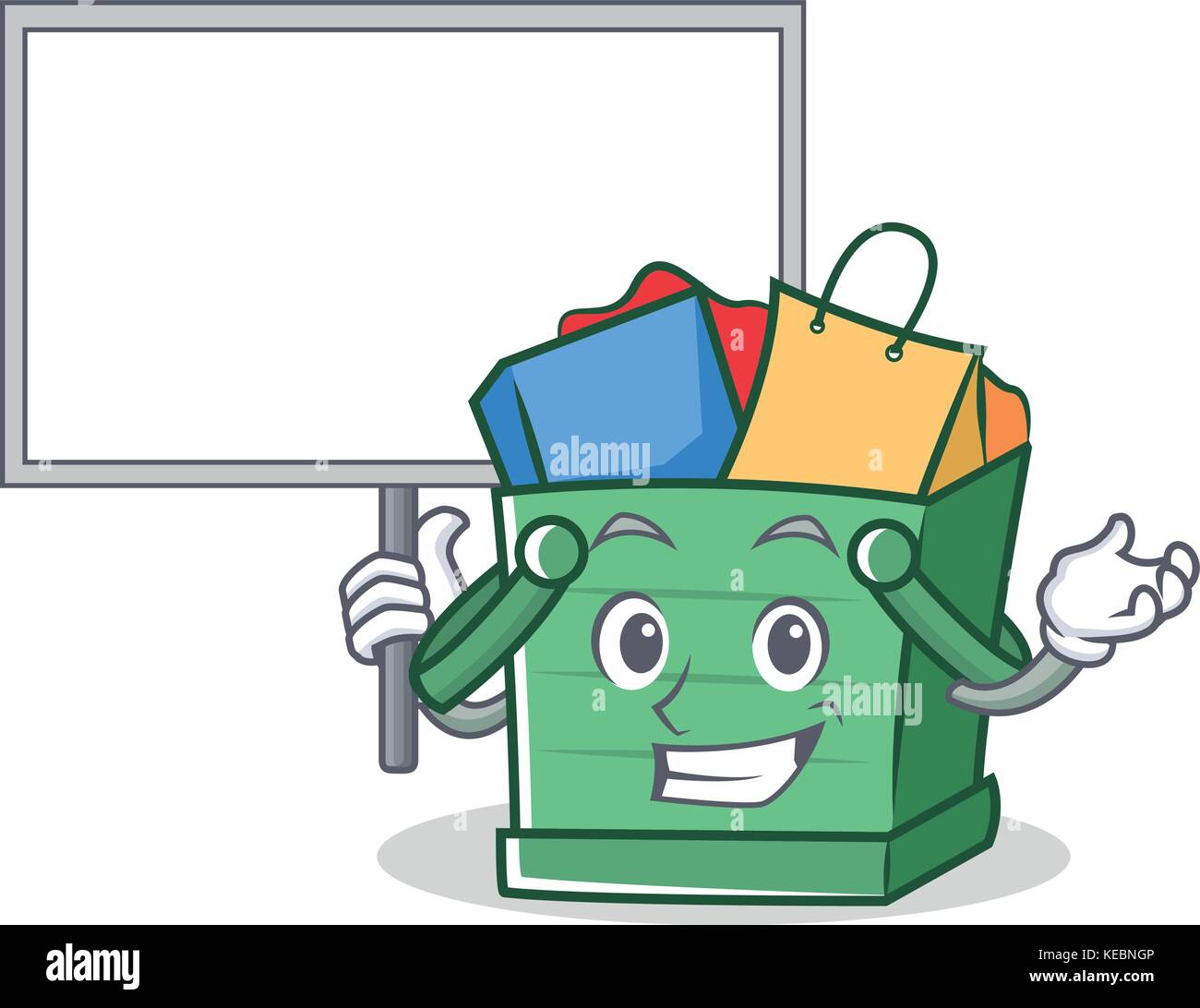 Bring board shopping basket character cartoon Stock Vector Image & Art ...