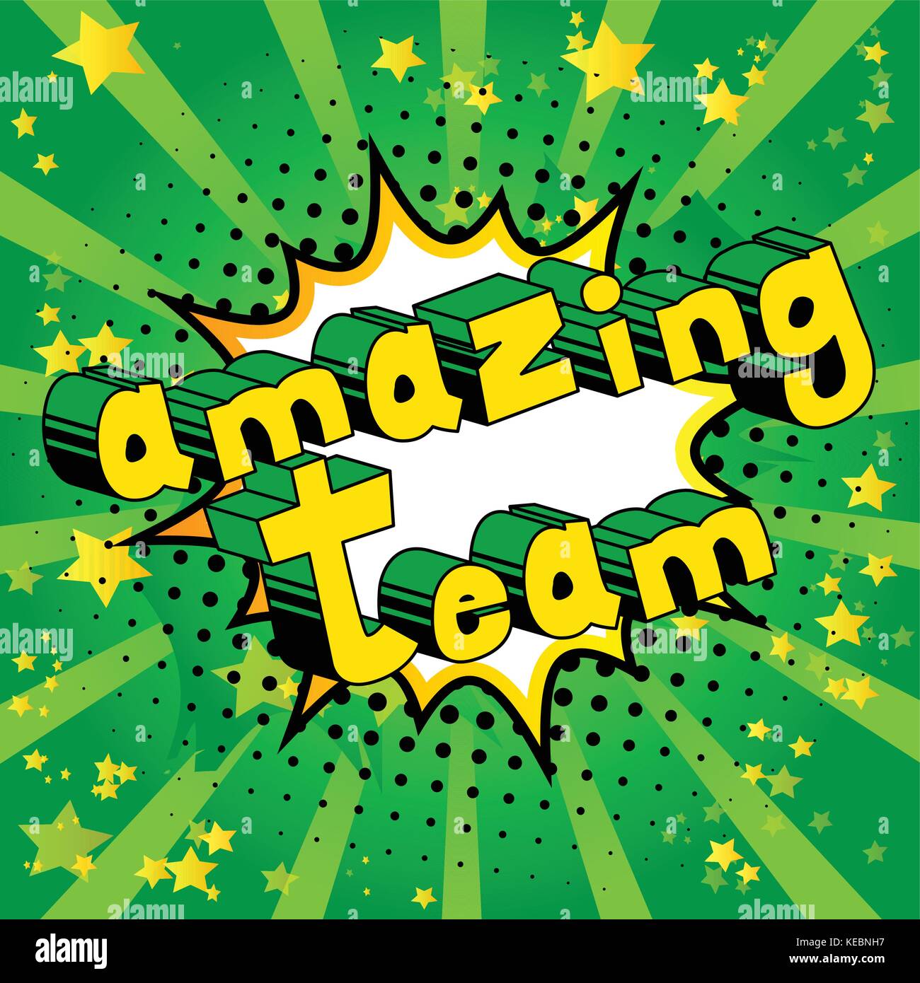 Amazing Team - Comic book style phrase on abstract background Stock ...