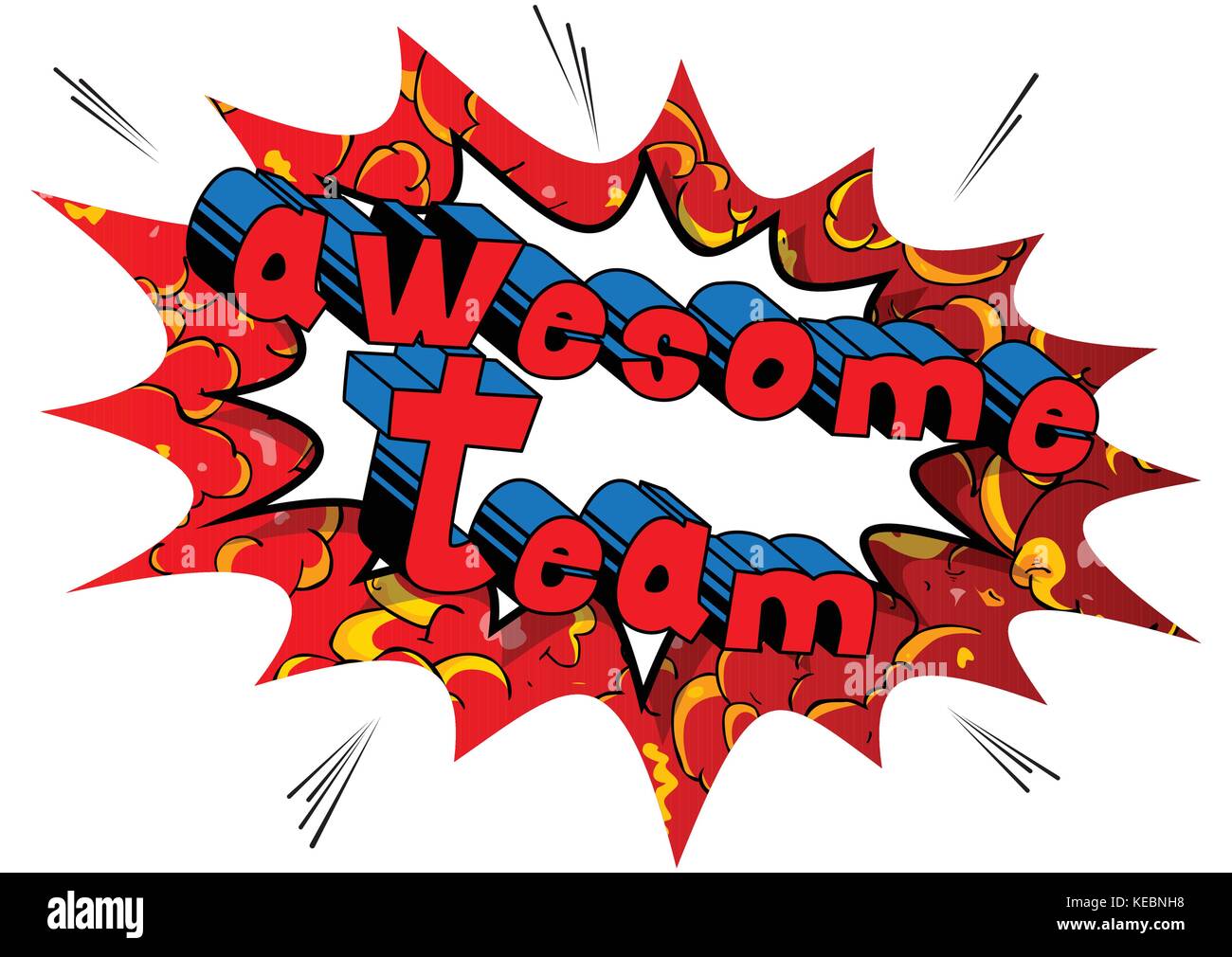Awesome Team - Comic book style phrase on abstract background Stock ...