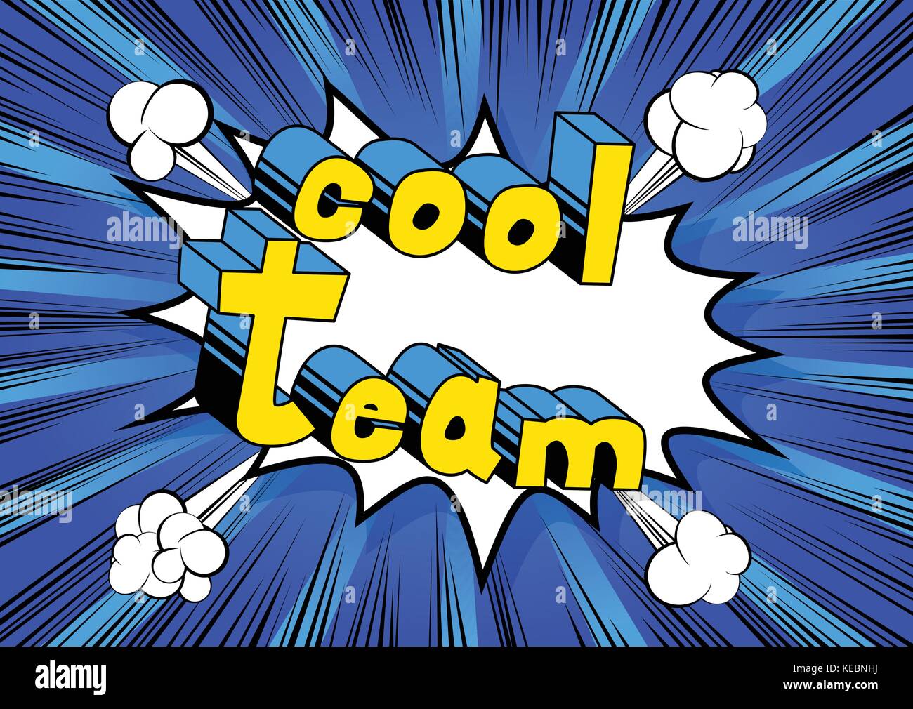 Cool Team - Comic book style phrase on abstract background Stock Vector ...