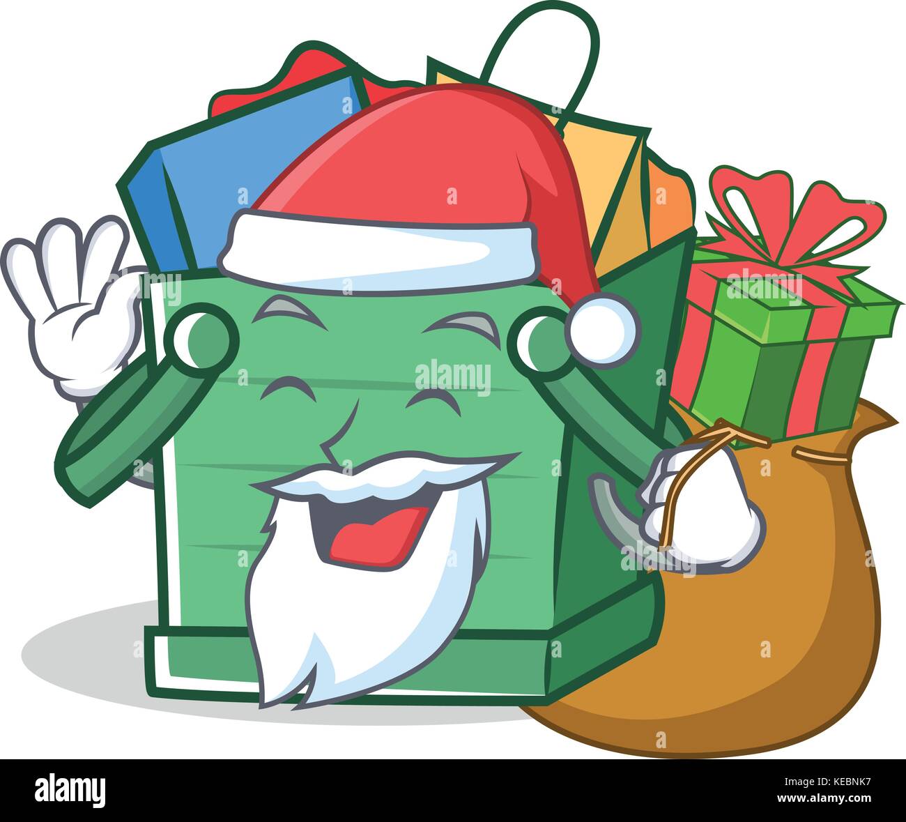 Santa shopping basket character cartoon Stock Vector Image & Art - Alamy