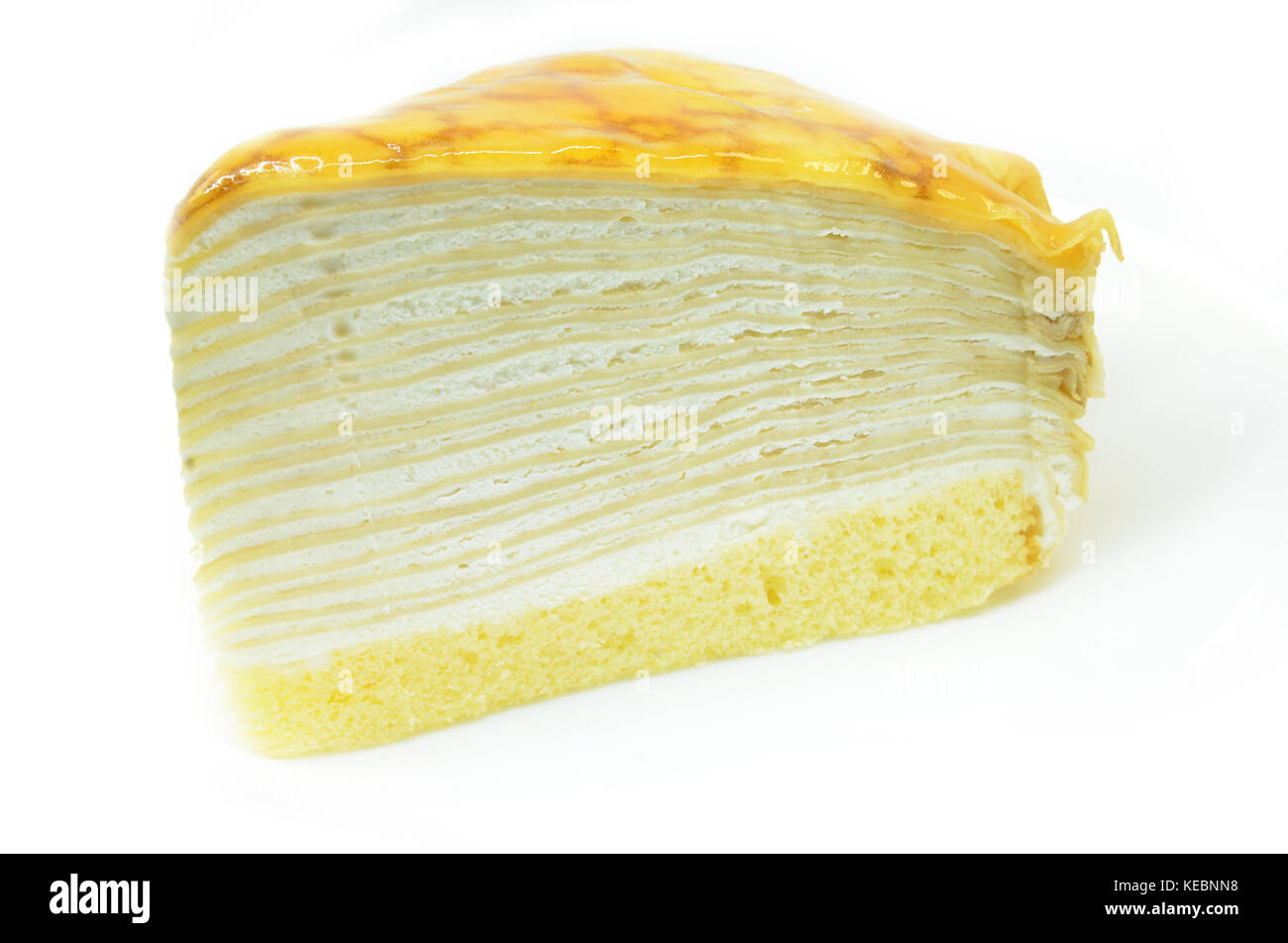 Vanilla crape cake isolated on white background Stock Photo - Alamy
