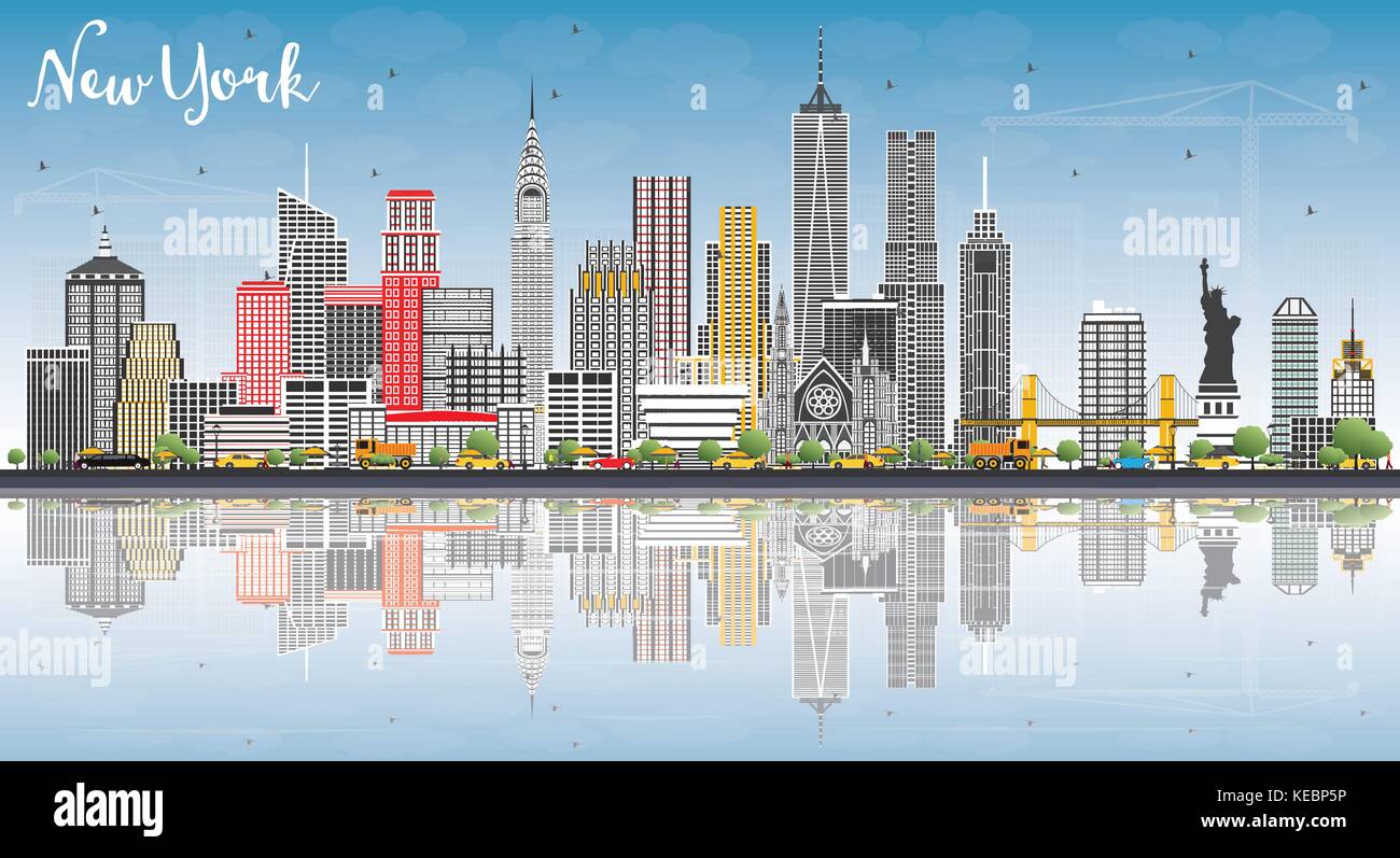 Manhattan skyline view Stock Vector Images - Alamy