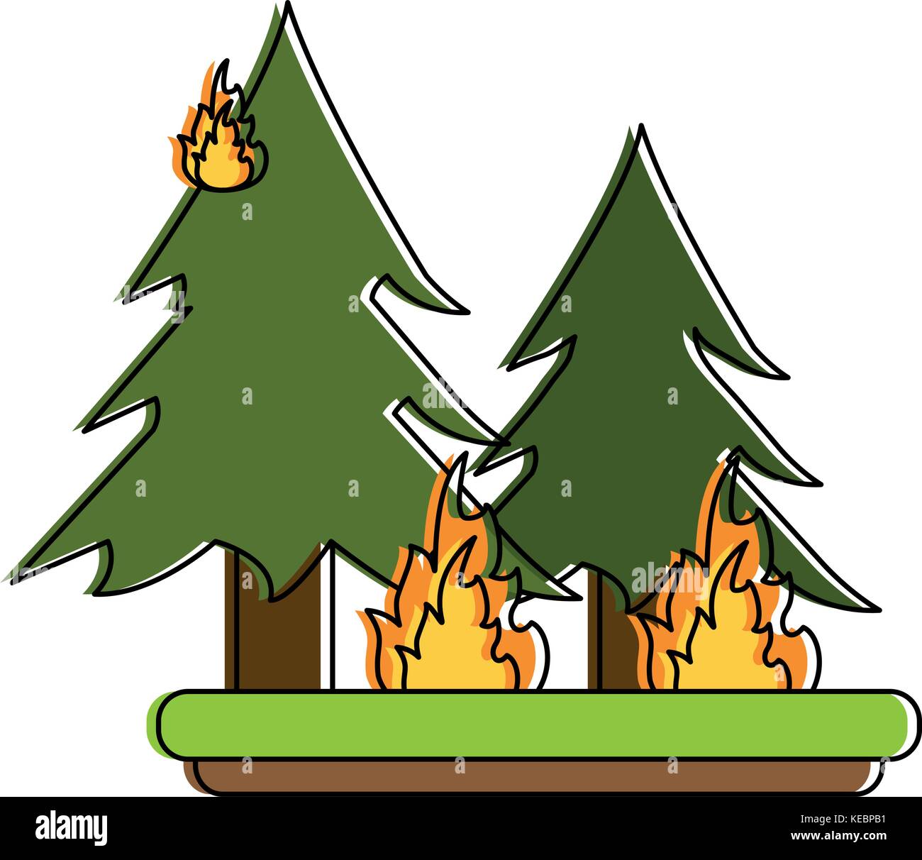 pine tree forest on fire icon image Stock Vector Image & Art - Alamy