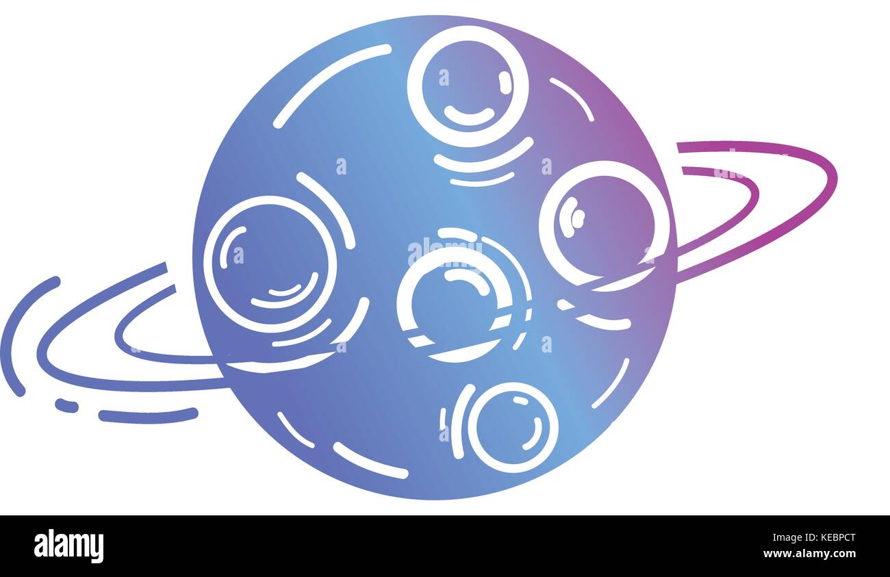 line uranus planet with his rings in the galaxy space vector ...