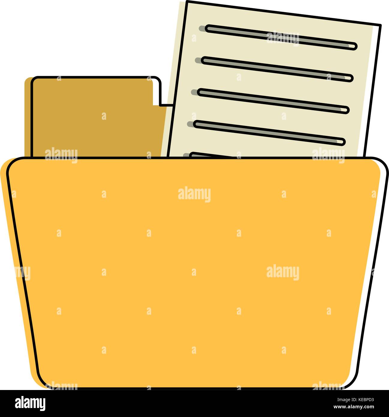 file folder with documents coming out icon image Stock Vector Image ...