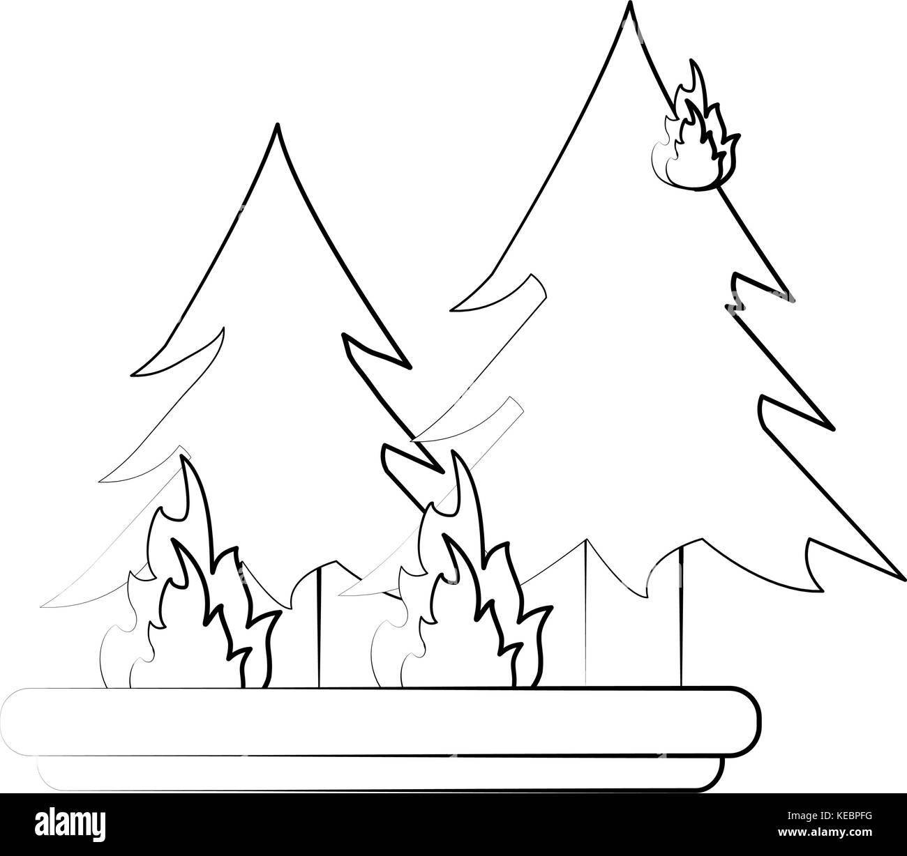 pine tree forest on fire icon image Stock Vector Image & Art - Alamy