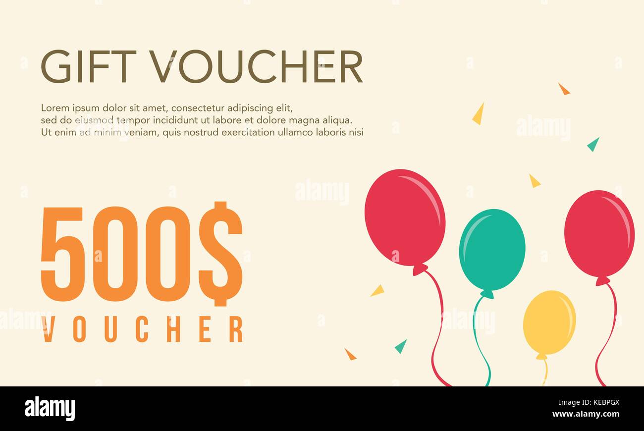 Gift voucher flat design background Stock Vector Image & Art - Alamy