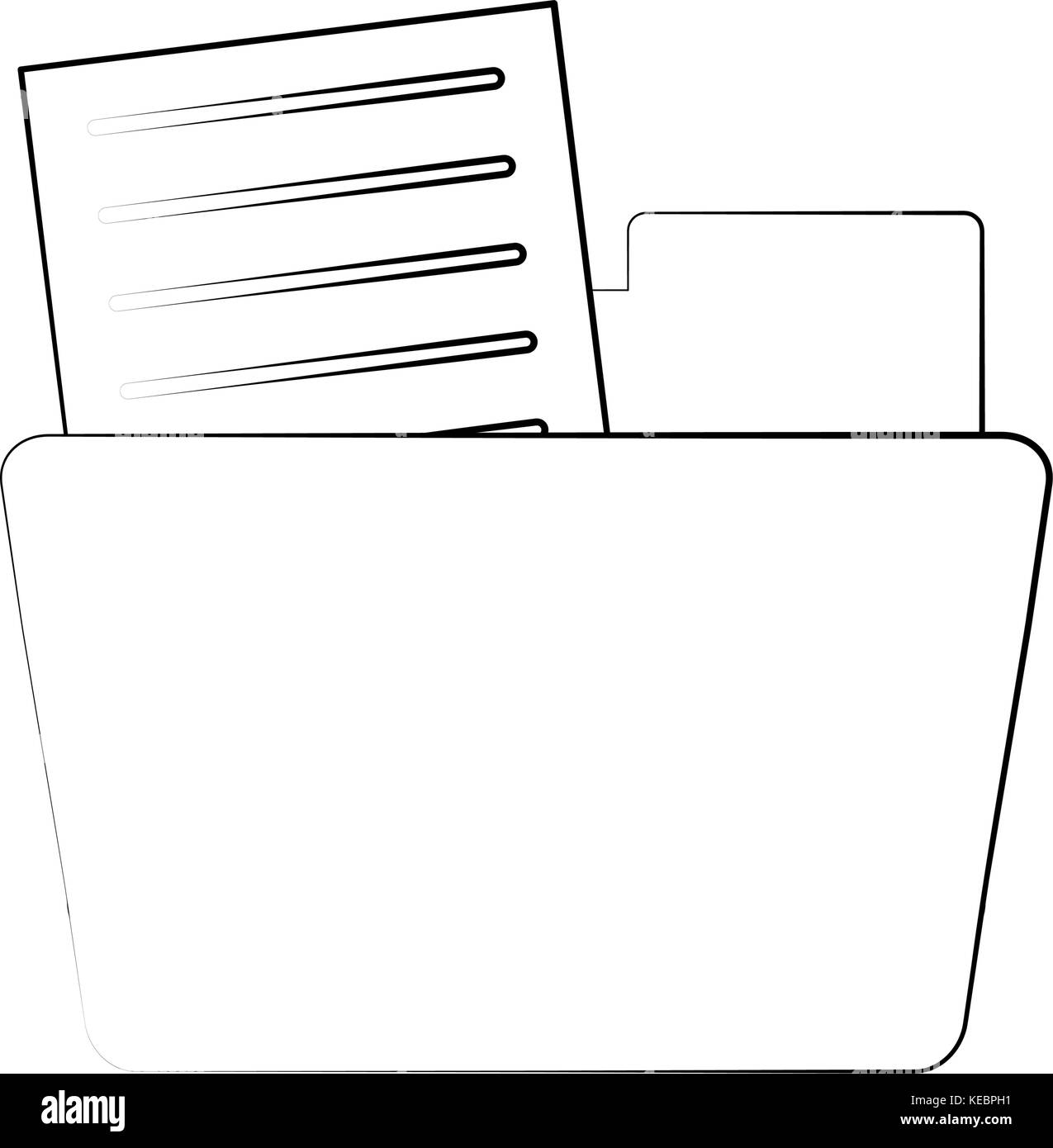 file folder with documents coming out icon image Stock Vector Image ...