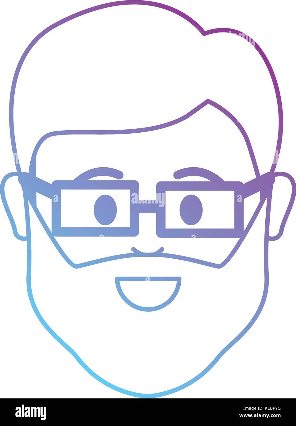 line avatar man head with hairstyle design Stock Vector Image & Art - Alamy