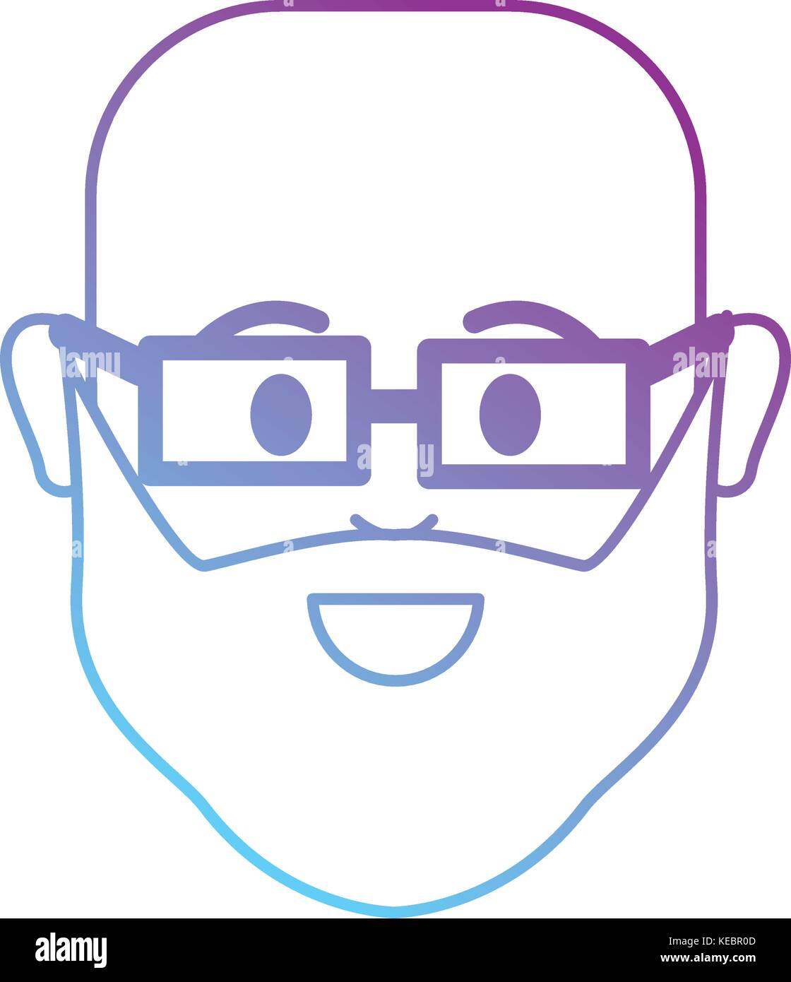 line avatar man head with glasses and beard Stock Vector Image & Art ...