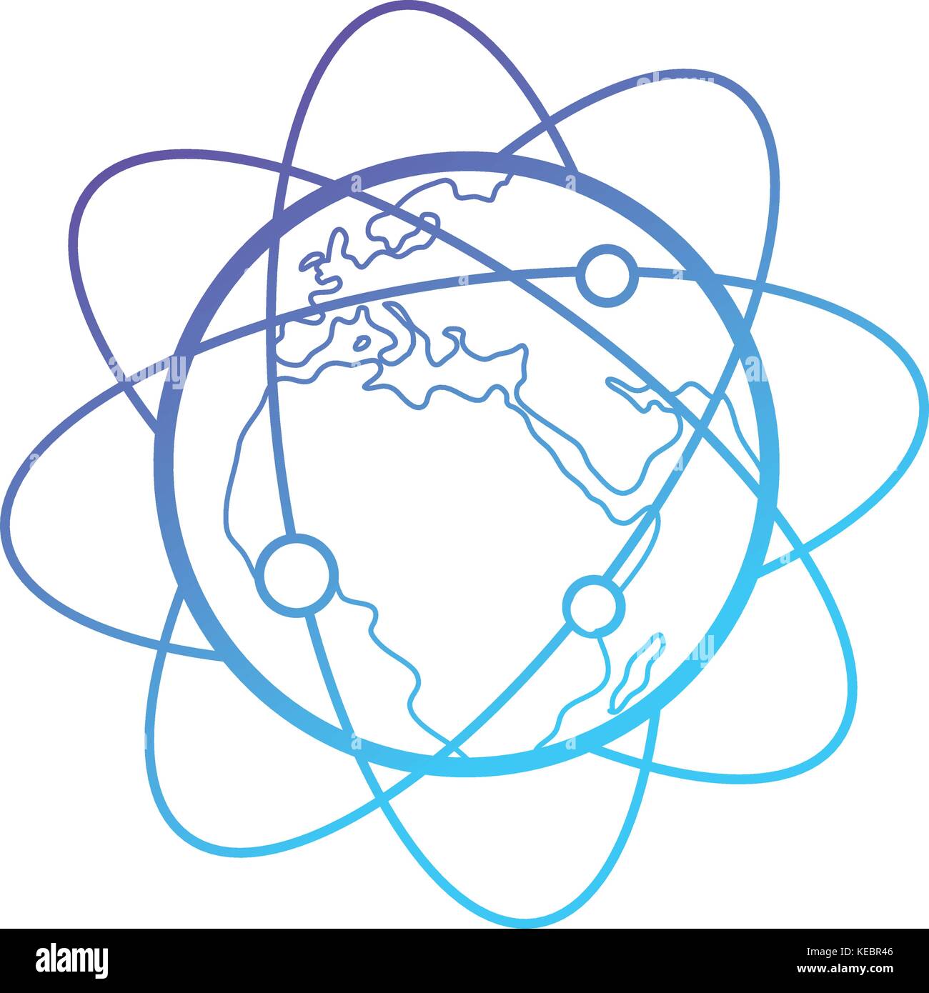 line earth planet with orbits arrow Stock Vector Image & Art - Alamy