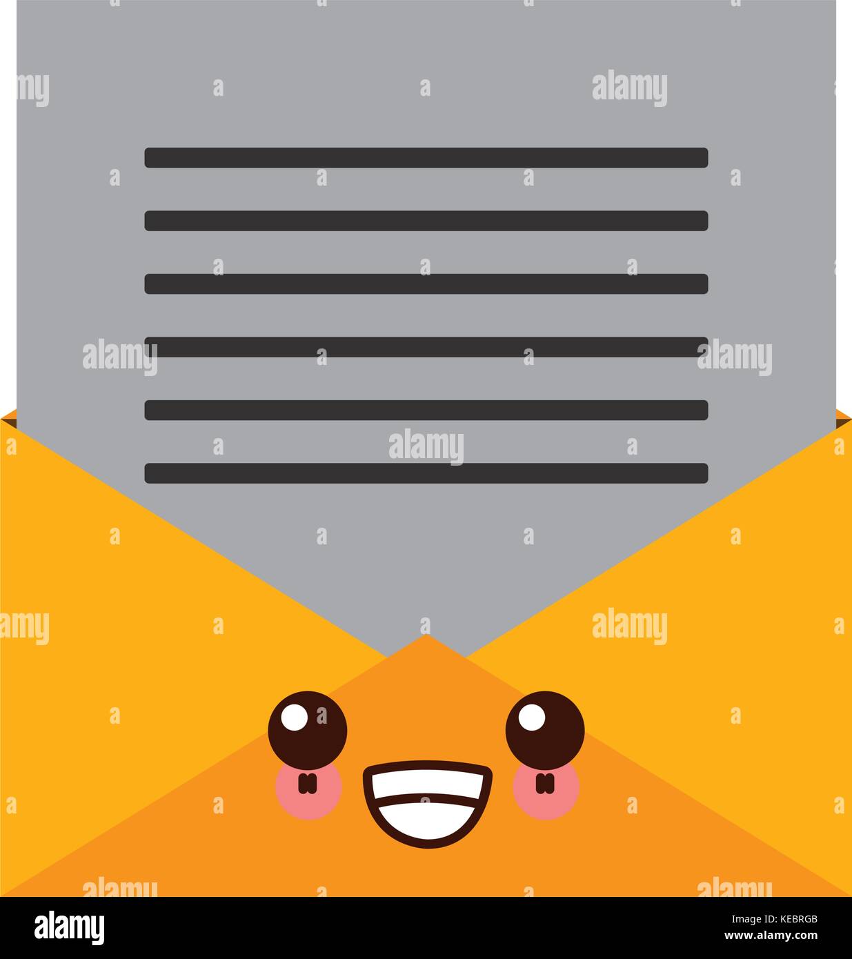 Kawaii message email cartoon hi-res stock photography and images - Alamy