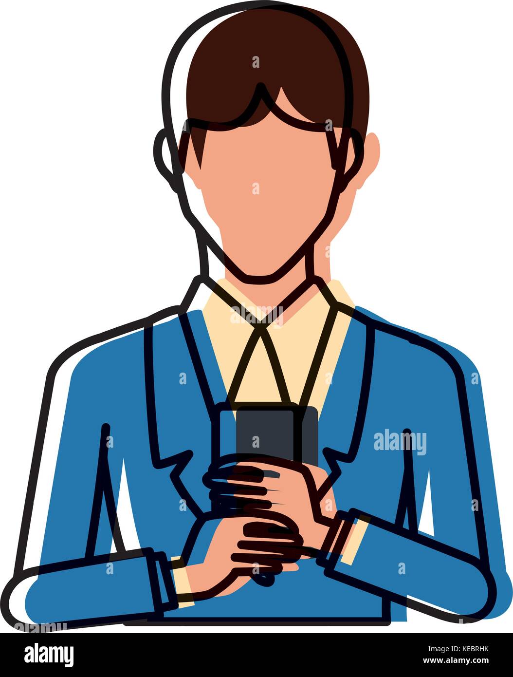 Businessman with smartphone Stock Vector Image & Art - Alamy
