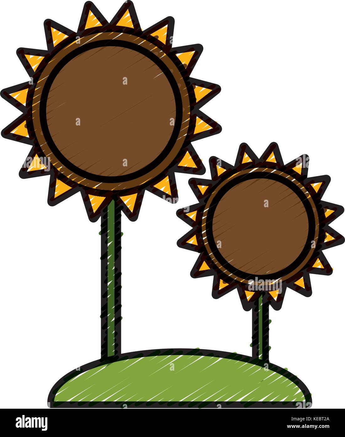 Sunflowers gardening symbol Stock Vector Image & Art - Alamy