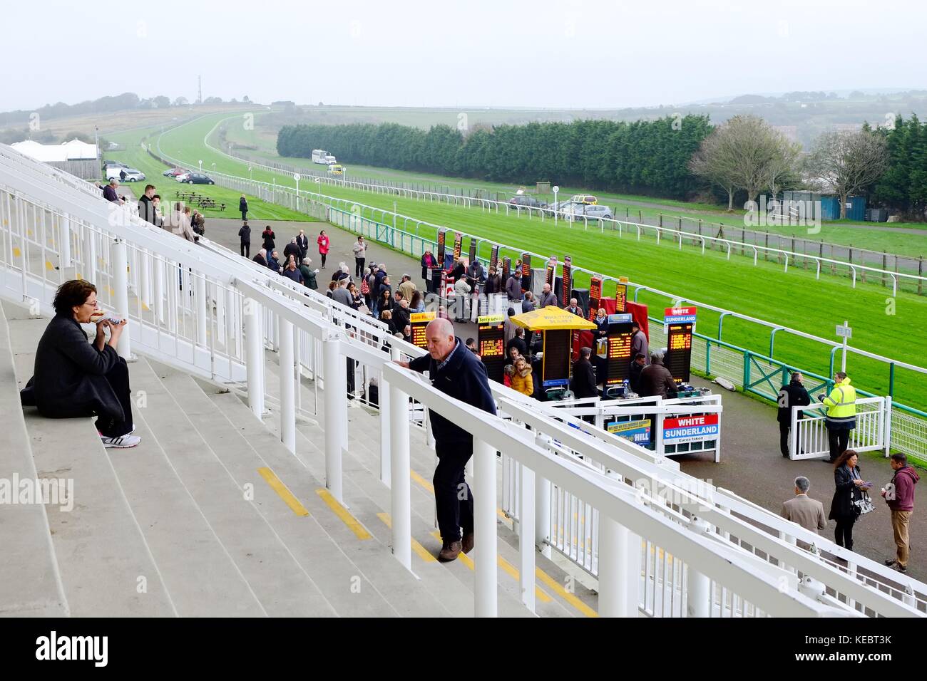 October racing Brighton Racecourse East Sussex Stock Photo - Alamy
