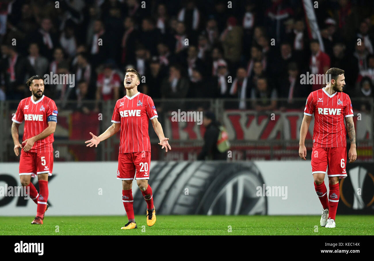 Borisov, Belarus. 19th Oct, 2017. Cologne's Dominic Maroh (L-R), Salih ...