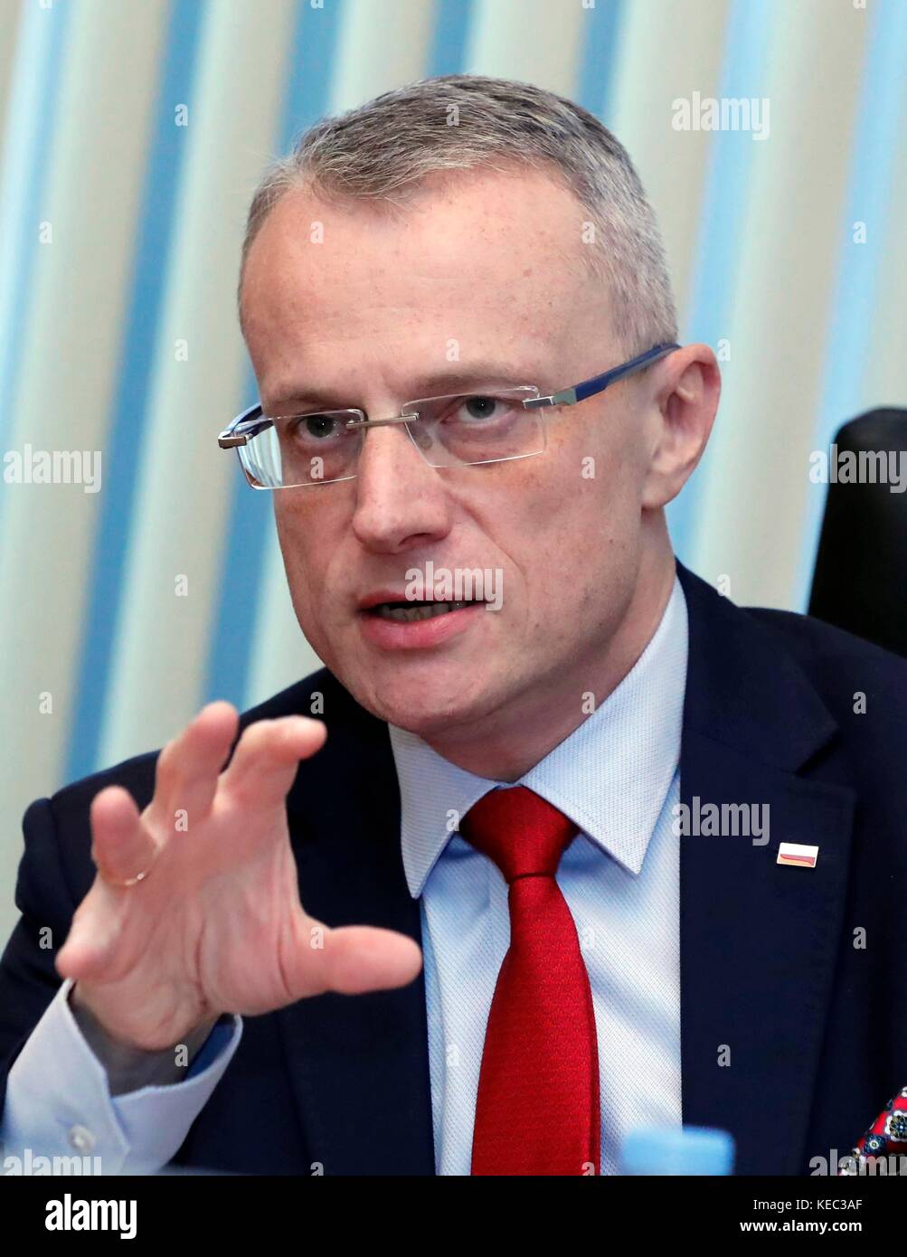 20th Oct, 2017. Polish deputy FM gives interview Polish Deputy Foreign ...