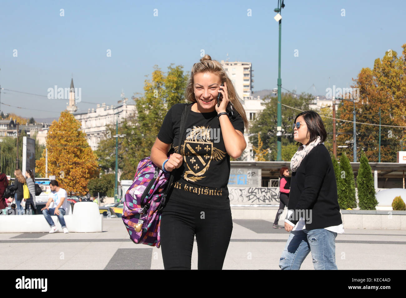 Sarajevo, Bosnia and Herzegovina. 19th Oct, 2017. Merima Basic (front ...