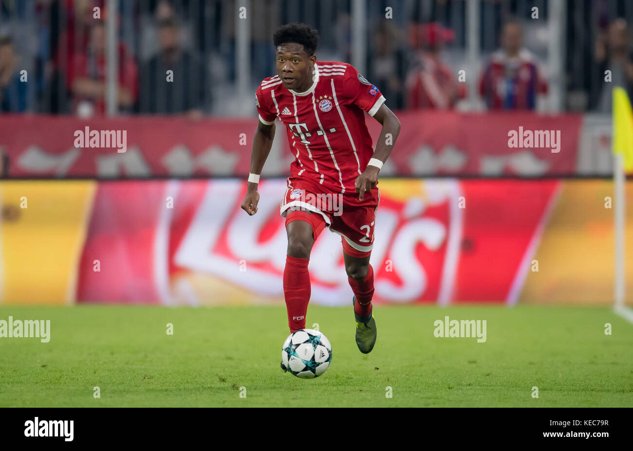 Munich's David Alaba in action during the UEFA Champions League soccer ...