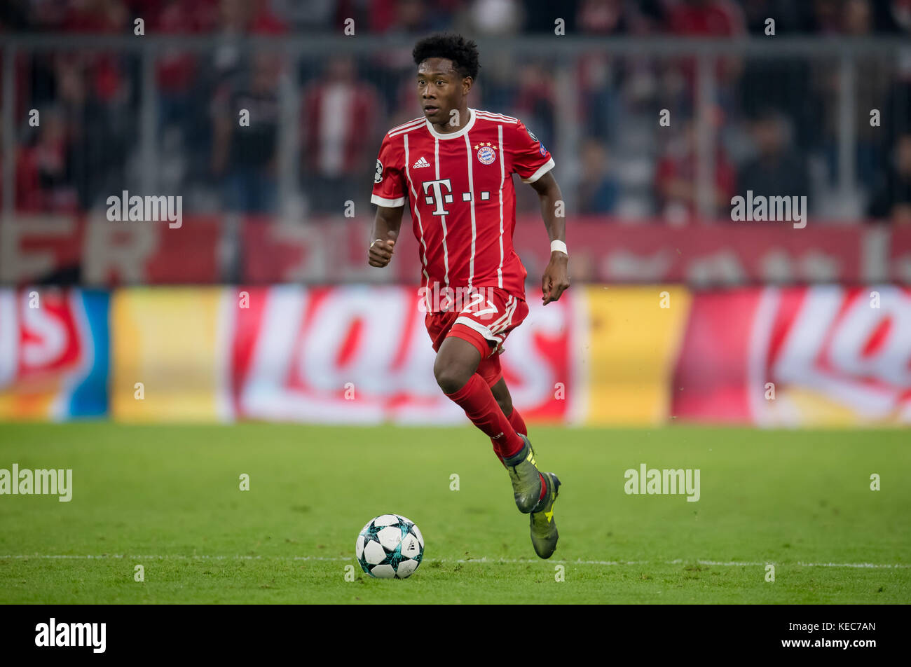 Munich's David Alaba in action during the UEFA Champions League soccer ...