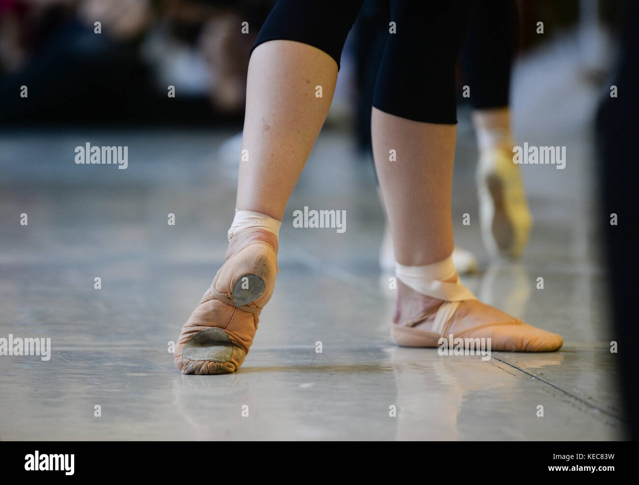 Dancers of the Russian State Ballet rehearse at the rooms of the ...